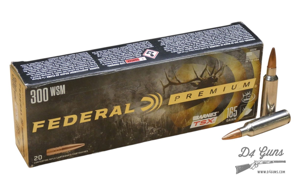 Federal .300 WSM 165gr Barnes TSX 20 Rounds P300WSMG 029465098551 | D4 Guns