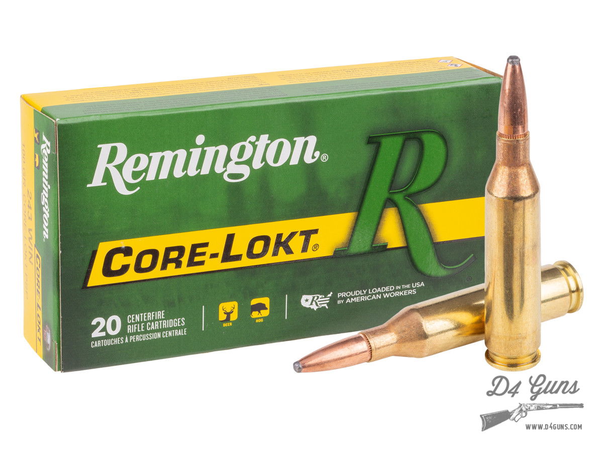 Remington Core-Lokt .243 Win 100gr PSP 20 Rounds WP243W3 47700393605 ...