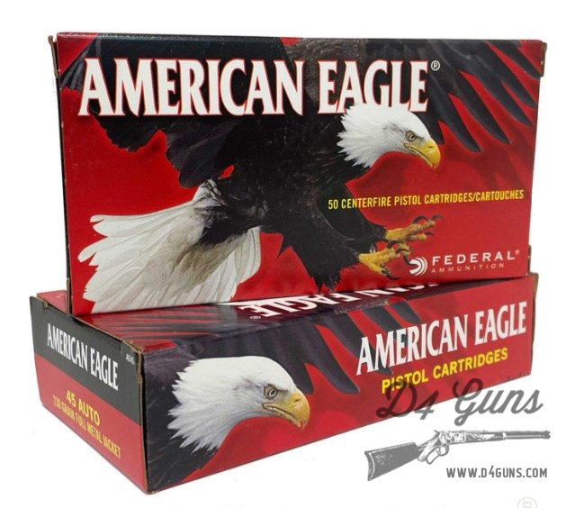 Federal American Eagle .45 ACP 230gr FMJ 50 Rounds AE45A 029465085032 ...