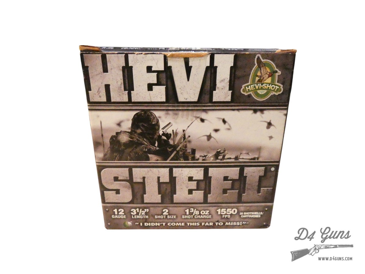 Hevi-Shot 12 Gauge 3.5" 2 Shot 25 Rounds HS65002 816383650028 | D4 Guns