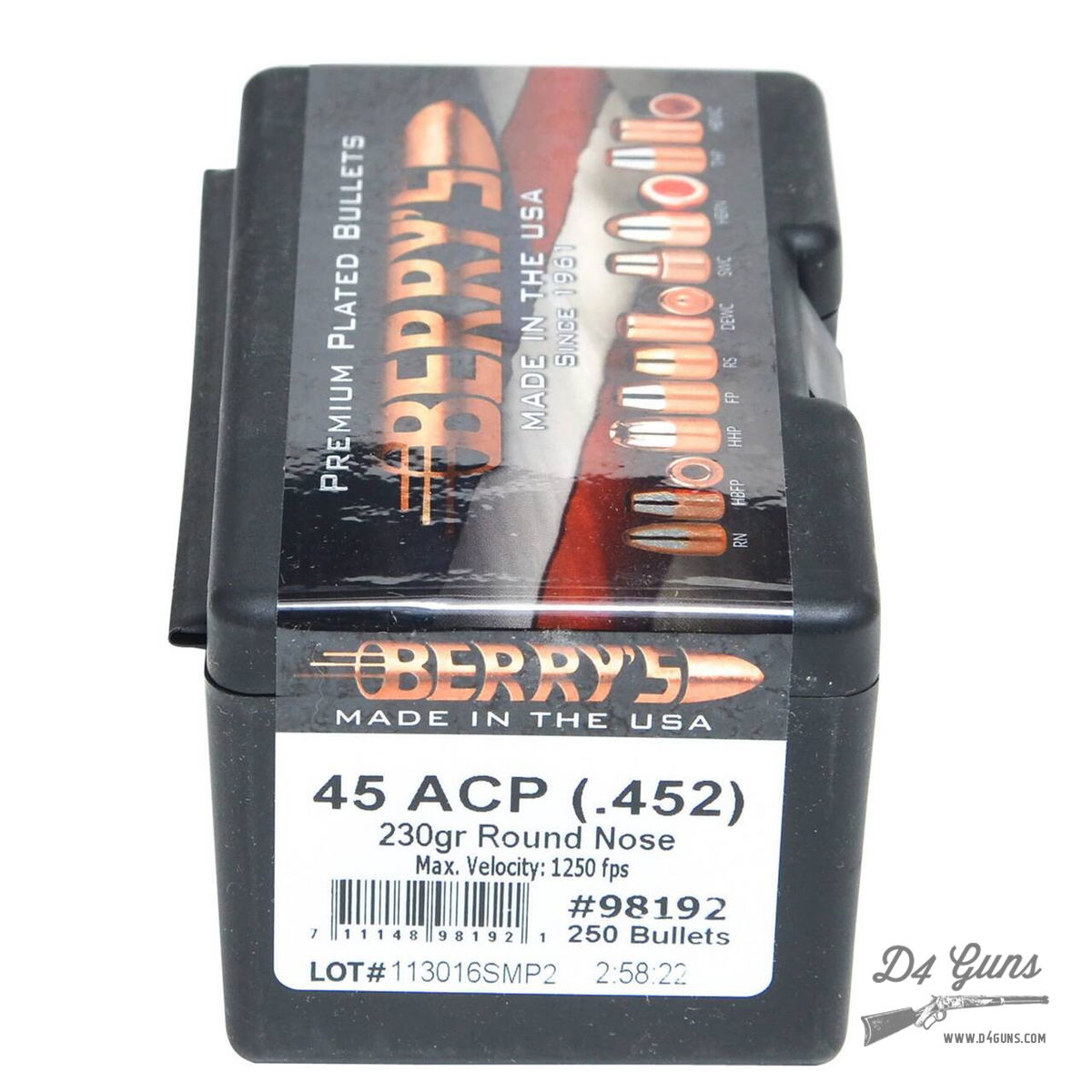 Berry's Preferred Bullets .452 Diameter (45 Caliber) 230gr RN 250 ...