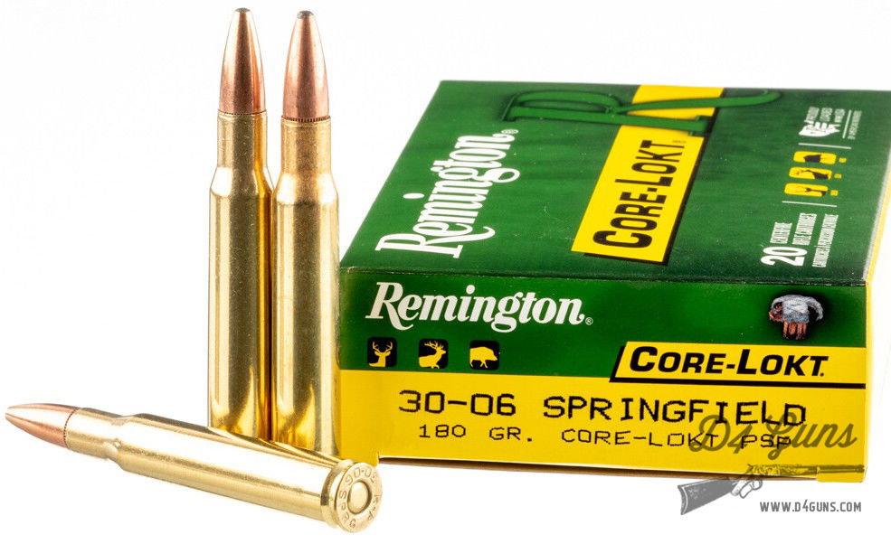 Remington Core Lokt .30-06 180gr PSP 20 Rounds R30065 047700054902 | D4 ...