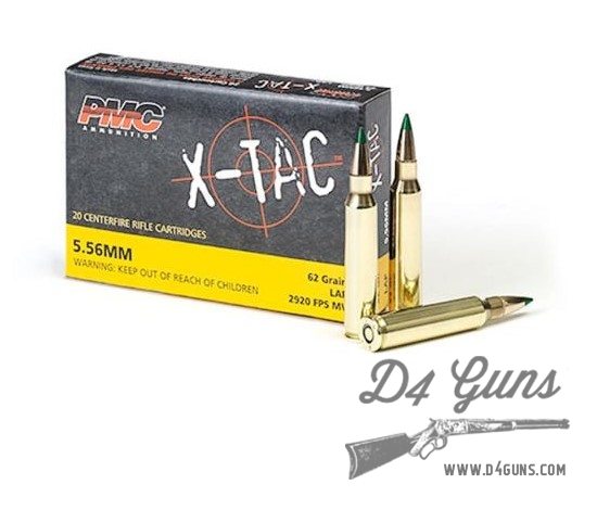 PMC X-Tac 5.56mm 62gr LAP M855 Green Tip 20 Rounds 556K 741569010122 ...