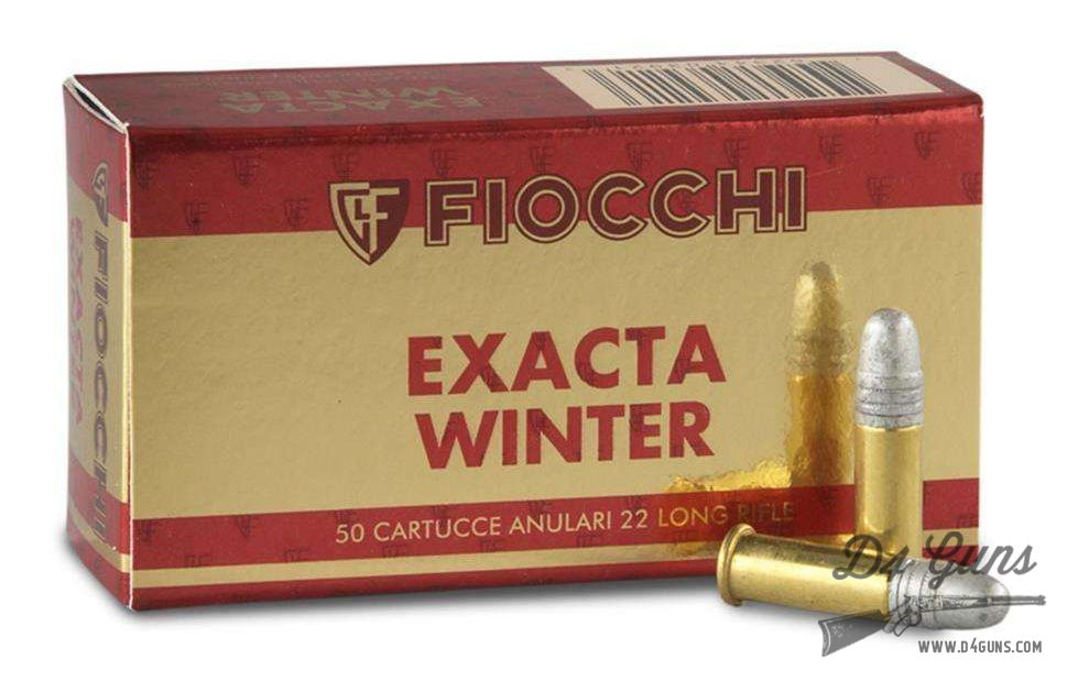 Fiocchi Exacta Winter .22LR 40gr LRN 50 Rounds 22SM340 762344039213 ...