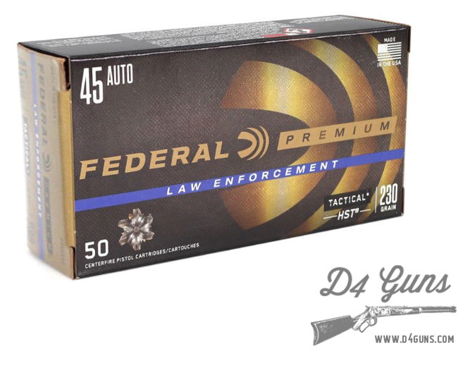 Federal Premium Law Enforcement .45 Auto 230gr HST 50 Rounds ...