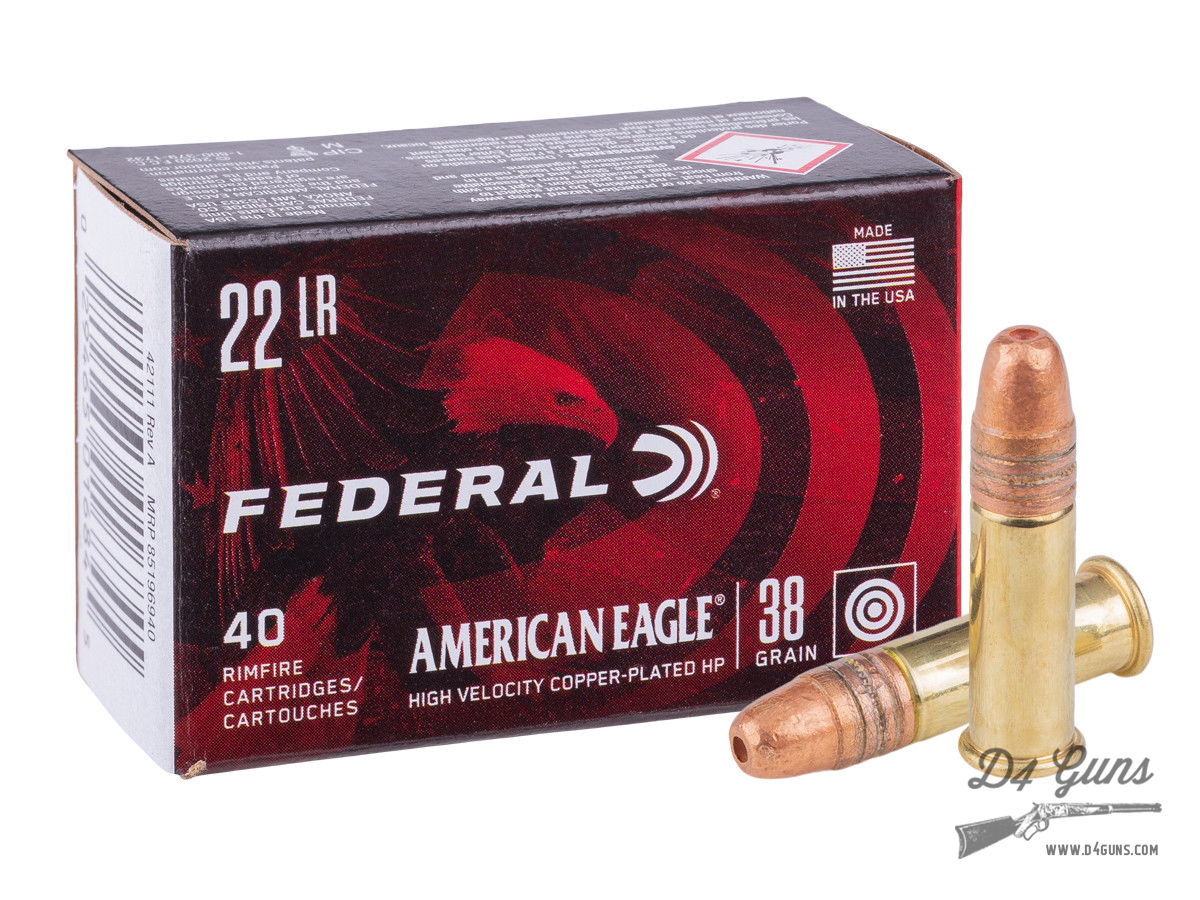 Federal American Eagle .22LR 38gr HP 40 Rounds AE22 029465016845 | D4 Guns