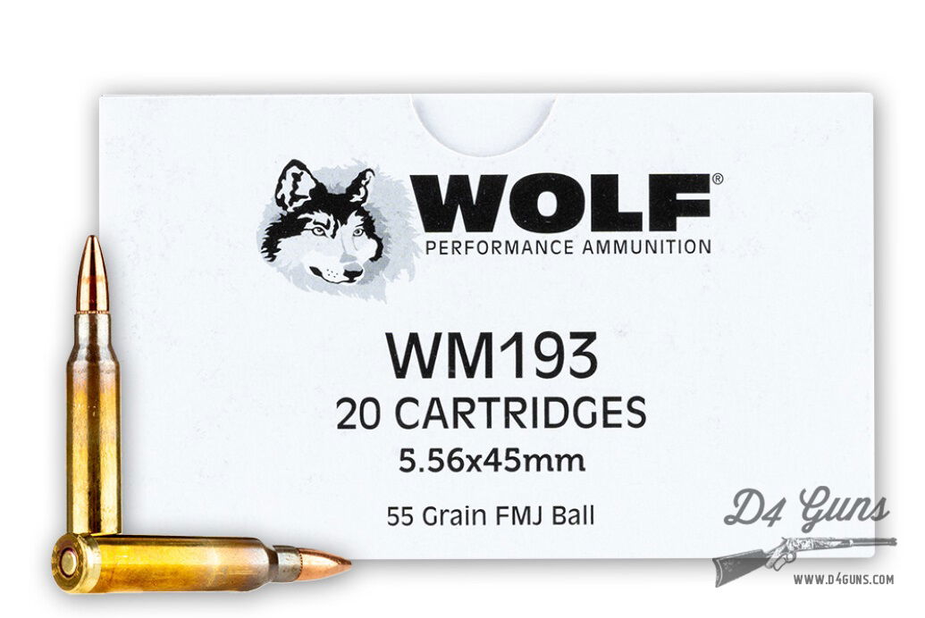 Wolf Ammo 5.56x45mm NATO 55gr FMJ 20 Rounds WM193 645611610547 | D4 Guns