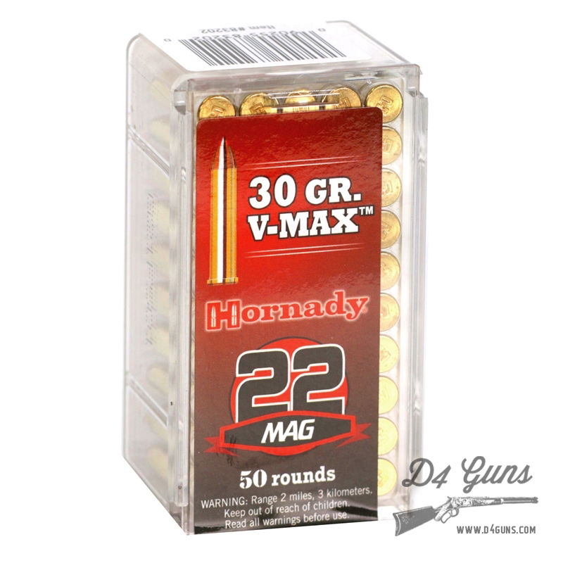 Hornady Varmint Express .22 WMR 30gr V-Max 50 Rounds 83202 090255832020 ...