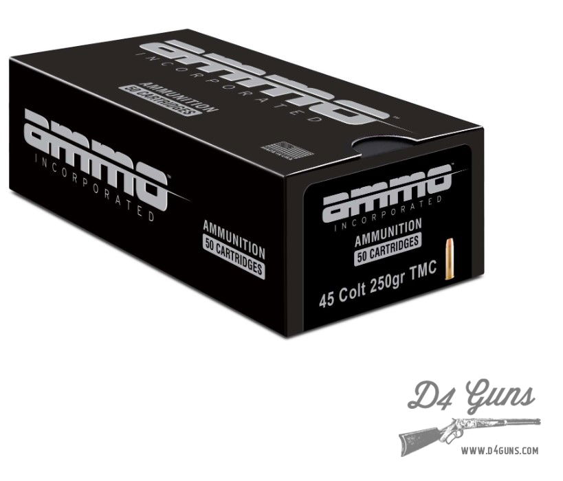 Ammo Inc .45 Colt 250gr TMC 50 Rounds 45C250TMC-A50 818778021895 | D4 Guns