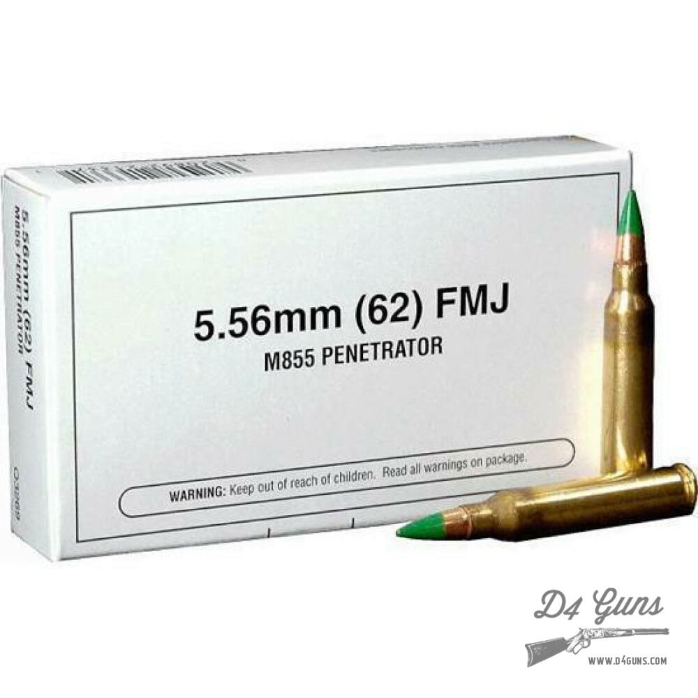 Winchester 5.56x45mm NATO 62gr M855 20 Rounds Q3269 020892213371 | D4 Guns