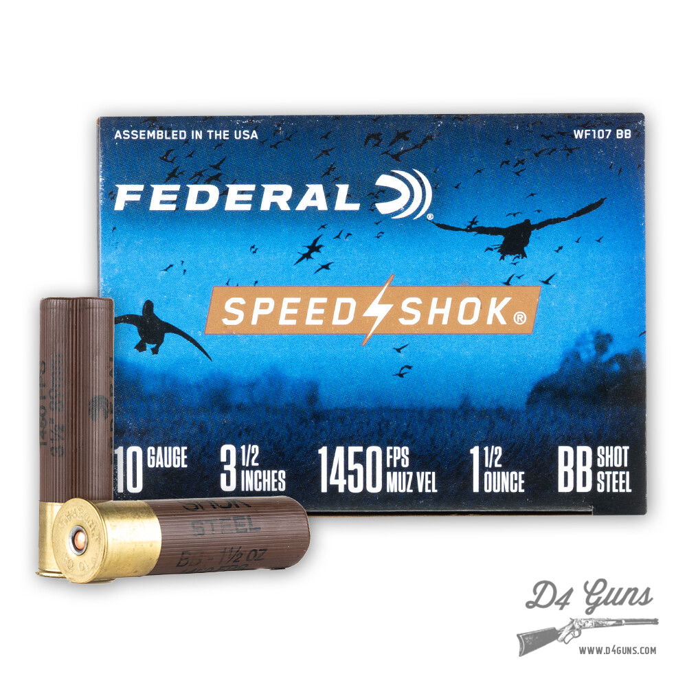 Federal Speed-Shok 10 Gauge 3.5" BB Shot 250 Rounds WF107BB ...