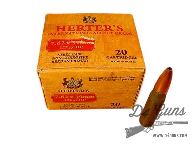 Herters 7.62x39mm 122gr Hollow Point 20 Rounds 400292219805 | D4 Guns