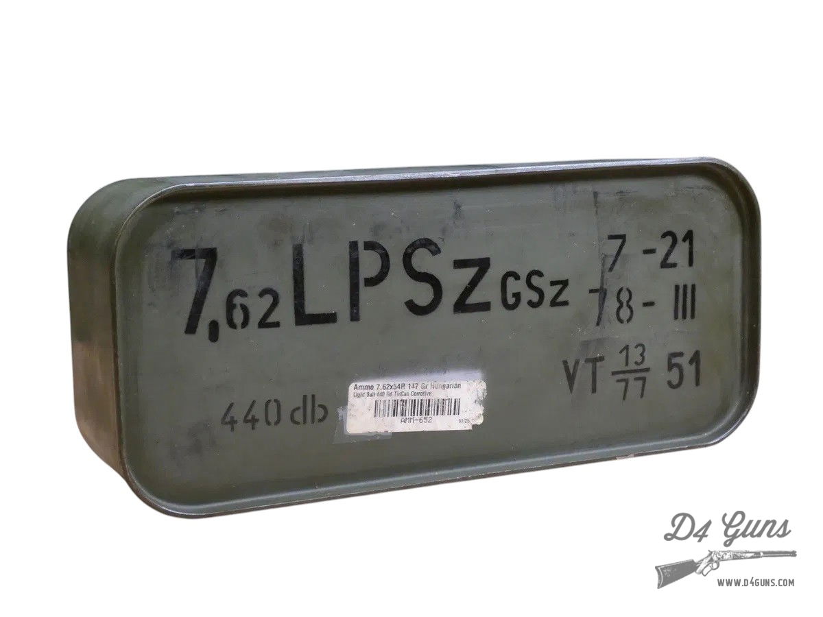 Hungarian Military Surplus 7.62x54R 147gr Silver Tip Ball 440 Rounds ...