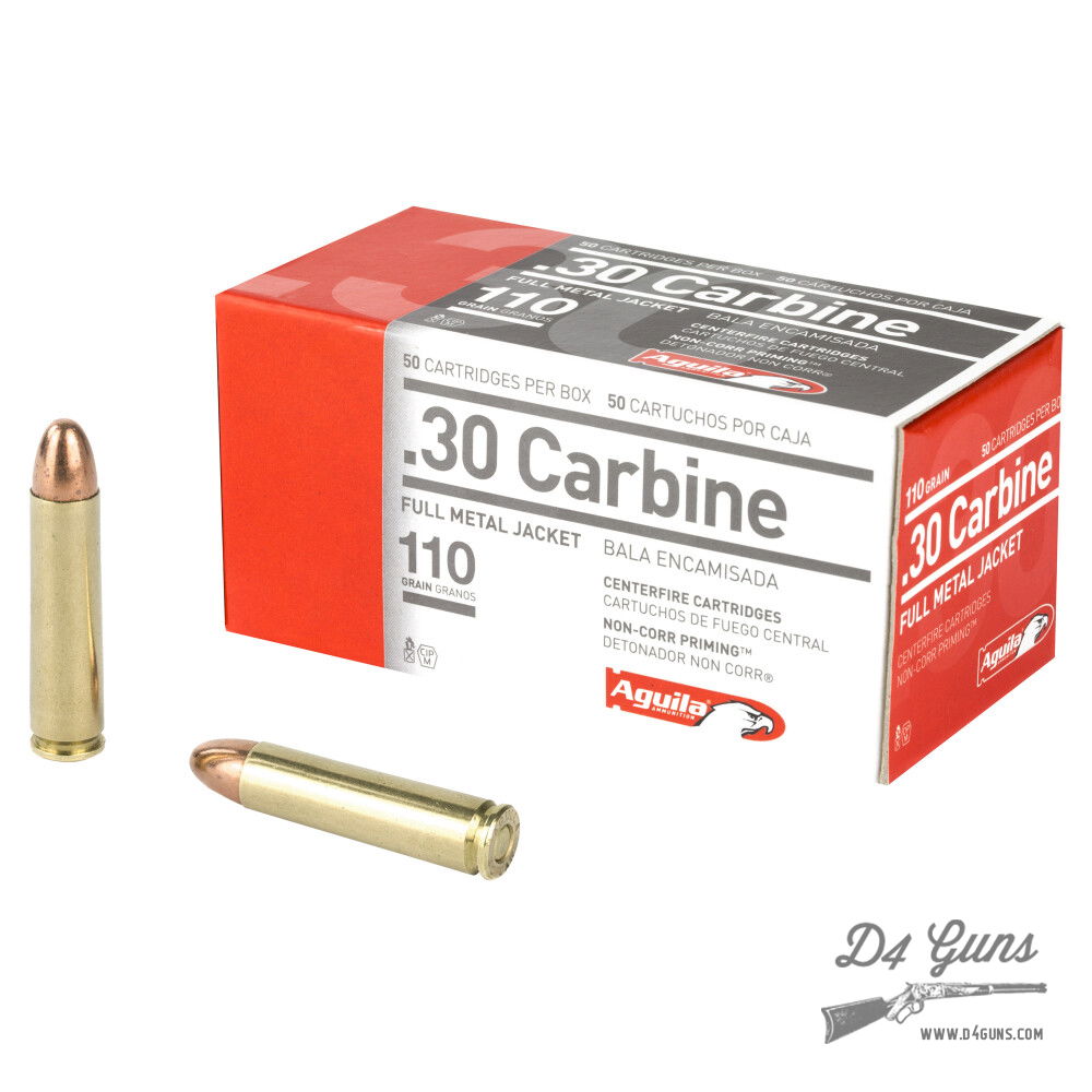 Aguila .30 Carbine 110gr FMJ 50 Rounds 1E302110 640420003047 | D4 Guns