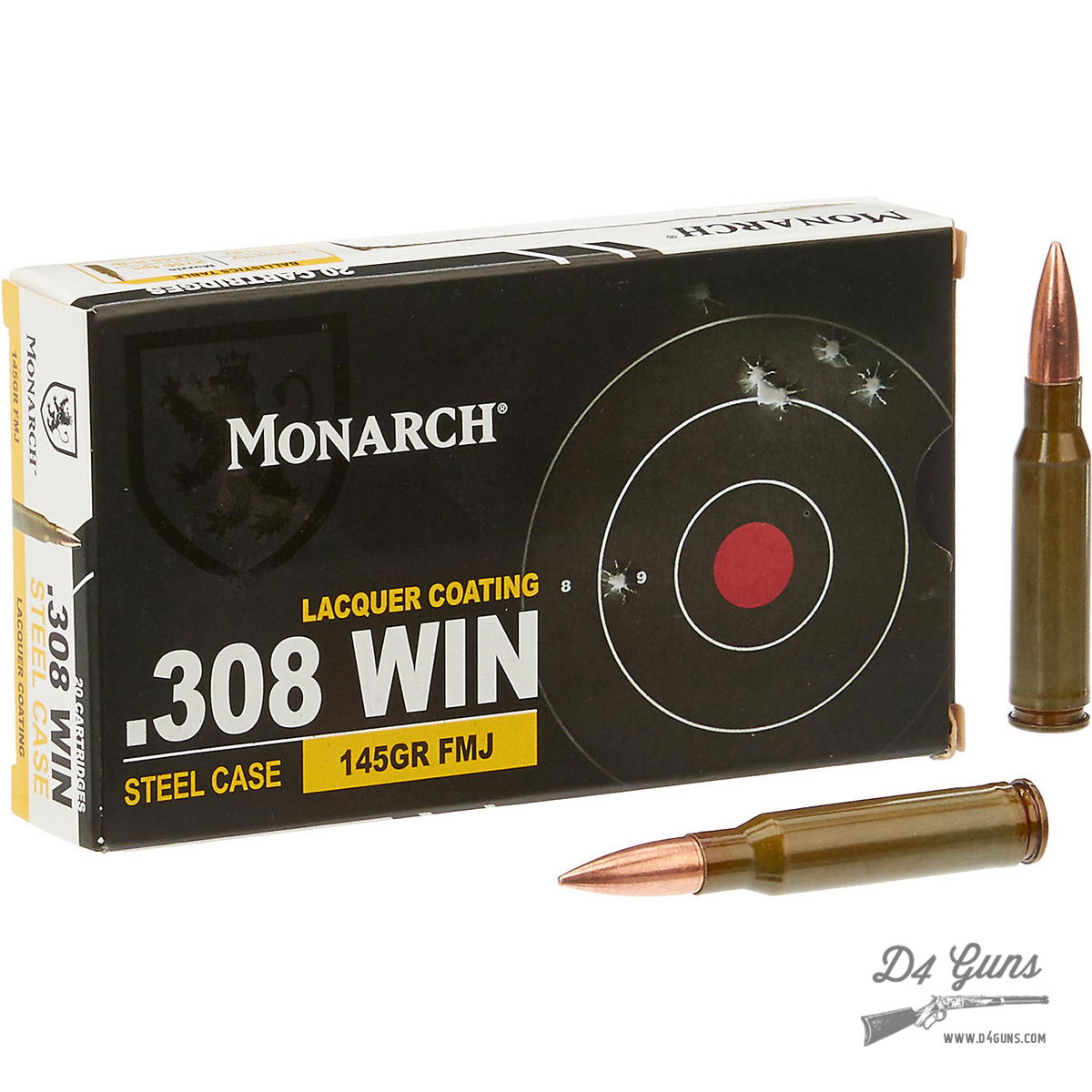 Monarch .308 Win 145gr FMJ 20 Rounds FSMOAM2308 607094860291 | D4 Guns