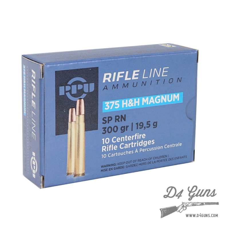 PPU Rifle Line .375 H&H Mag 300gr SPRN 10 Rounds PP375S 8605003812630 ...