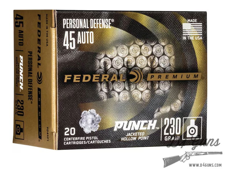 Federal Premium Punch .45 ACP 230gr JHP 20 Rounds PD45P1 604544659030 ...