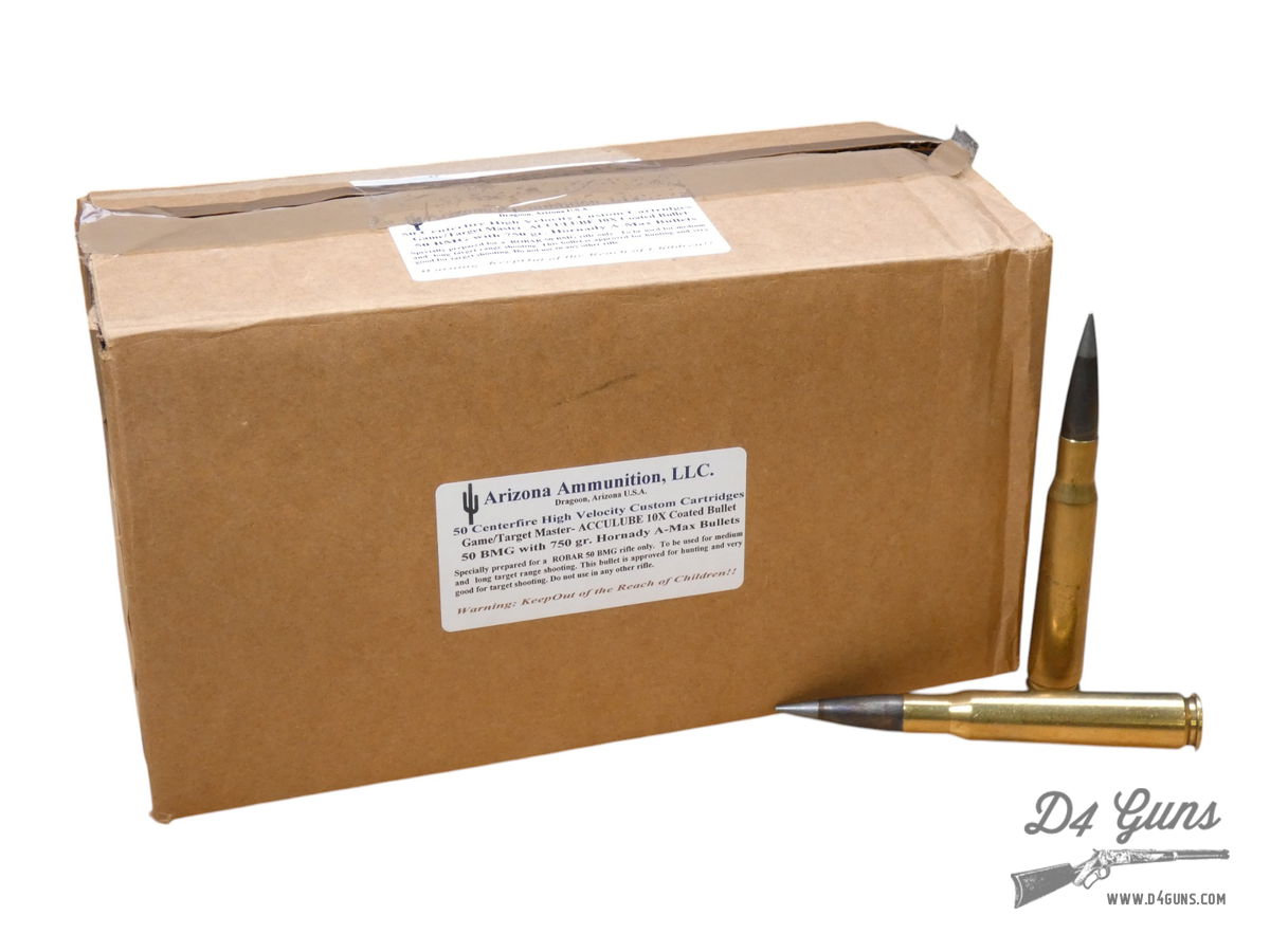 Arizona Ammunition .50 BMG 750gr A-Max 50 Rounds | D4 Guns