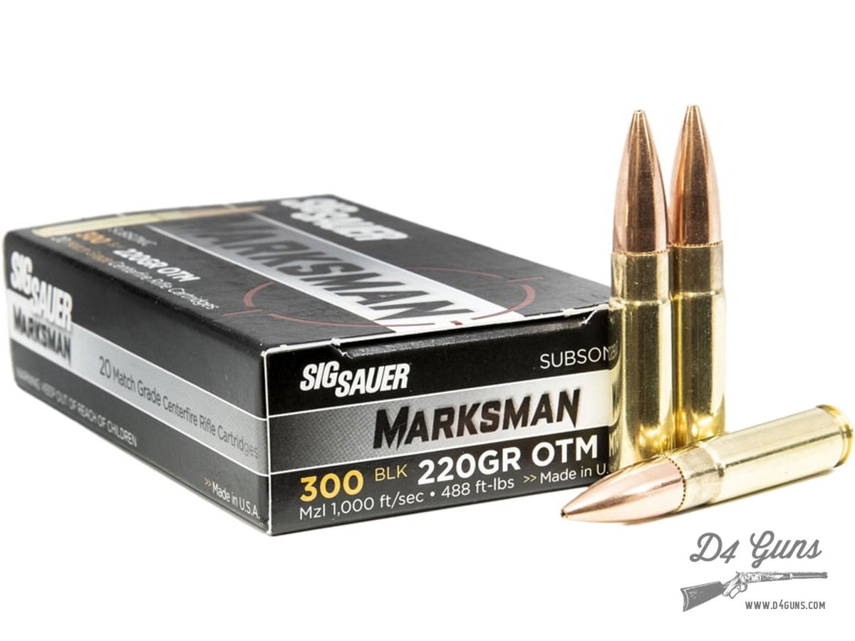 Sig Sauer Marksman .300 AAC Blackout 220gr OTM 20 Rounds 798681514496 ...