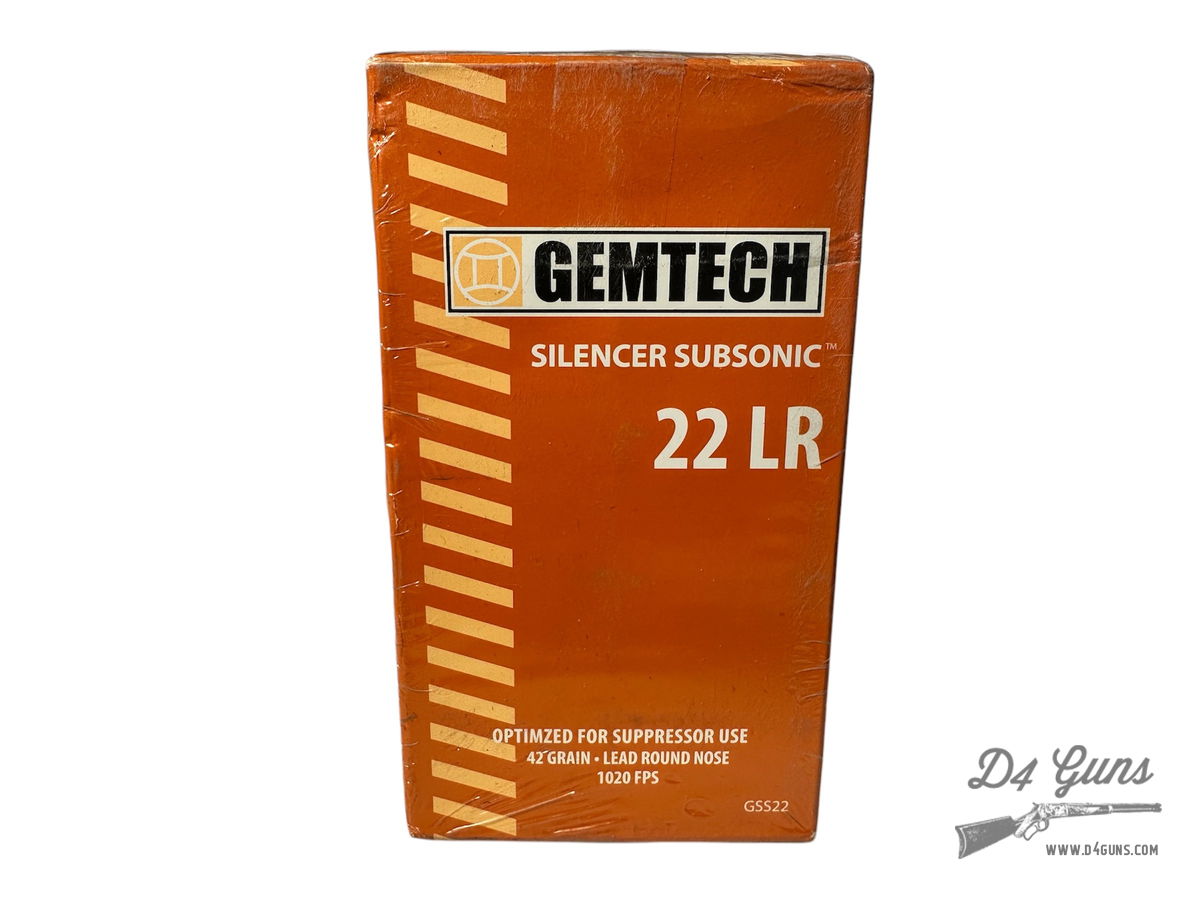 Gemtech Subsonic .22LR 42gr Subsonic LRN 500 Rounds GSS22 609728889777 ...