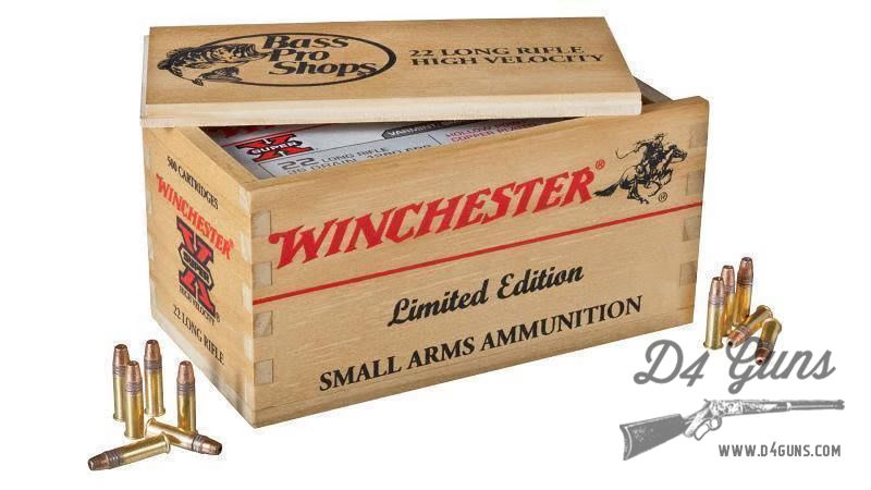 Limited Edition Wood Box Winchester .22LR 36gr HP 500 Rounds 22LR500HPB ...