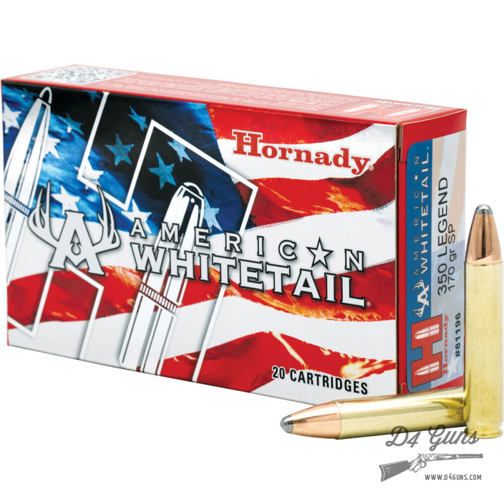 Hornady Whitetail .350 Legend 170gr SP 20 Rounds 81196 090255811964 ...