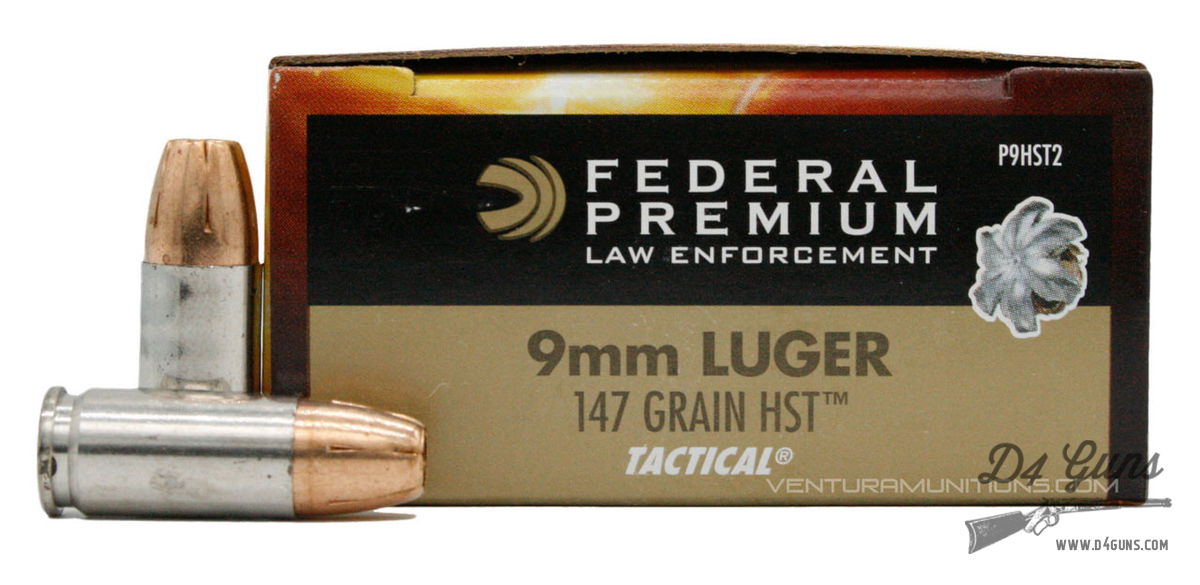 Federal Tactical HST LE 9mm Luger 147gr HST 50 Rounds P9HST2 ...