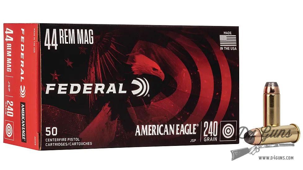 Federal American Eagle .44 Mag 240gr JSP 50 Rounds AE44B 029465099275 | D4 Guns