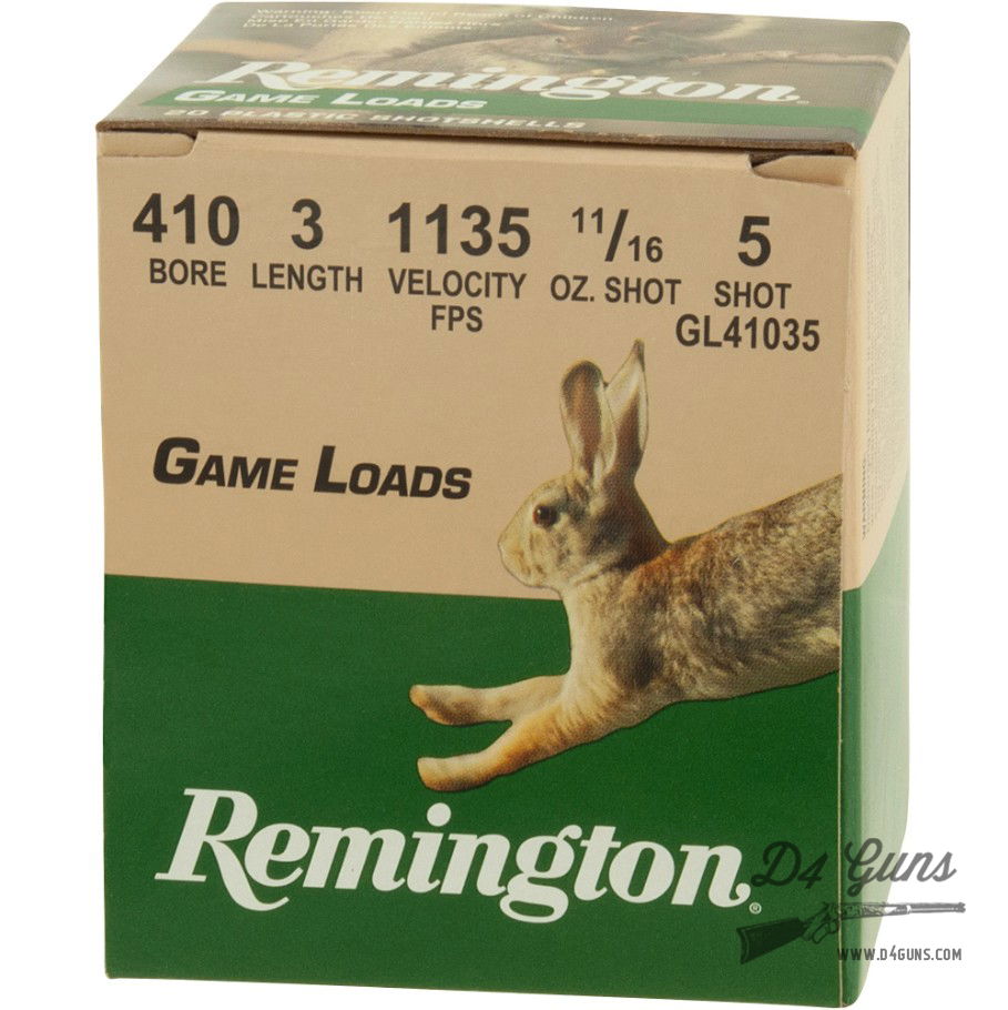 Remington Game Load .410 Bore 3" #5 Shot GL41035 047700336701 | D4 Guns