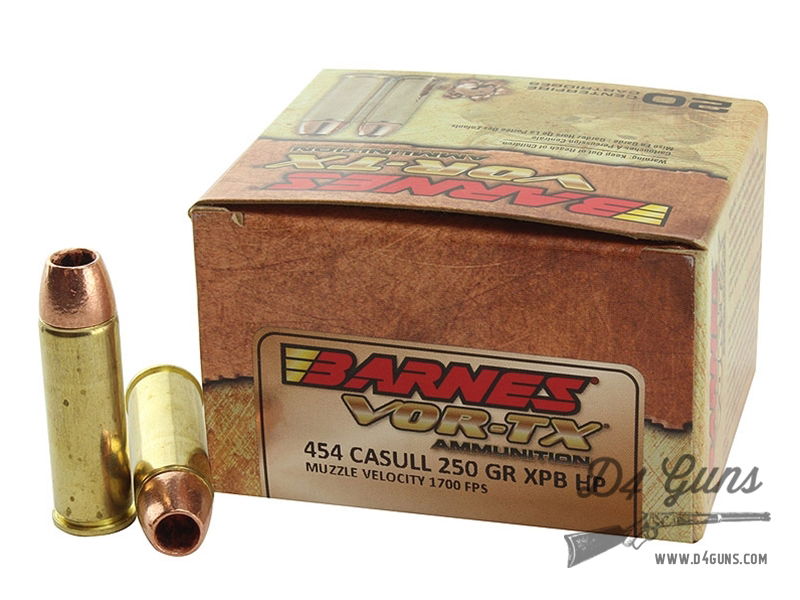 Barnes Vor-TX .454 Casull 250gr XPBHP 20 Rounds 22024 716876154548 | D4 ...