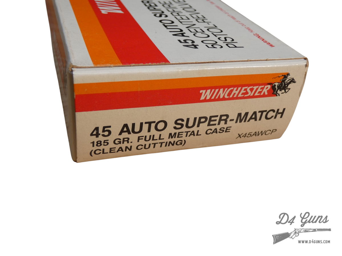Winchester Super Match .45 Auto FMJ 50 Rounds X45AWCP 020892201545 | D4 ...