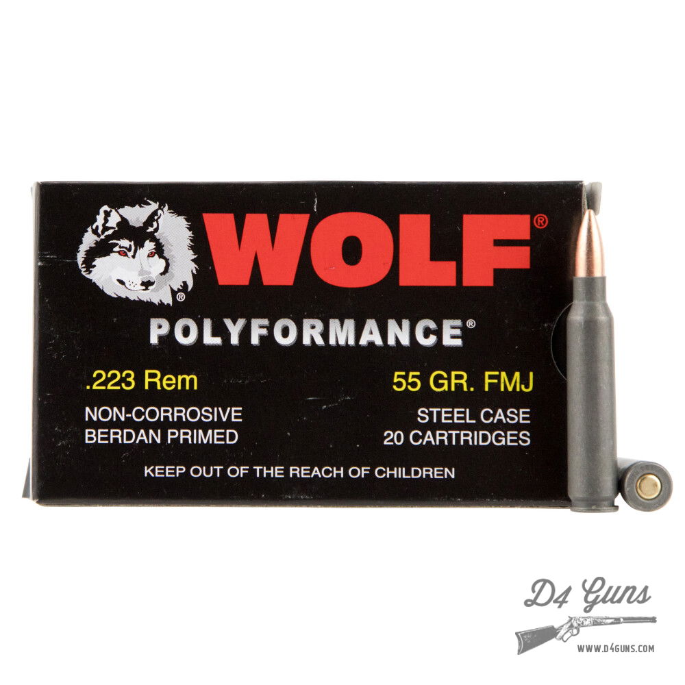 Wolf Polyformance .223 Remington 55gr FMJ 20 Rounds 22355 645611223112 ...