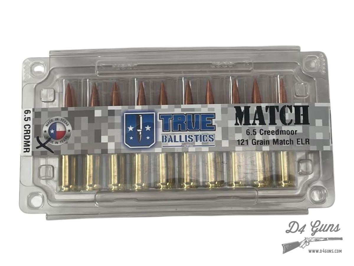 True Ballistics Match 6.5mm Creedmoor 121gr Berger ELR 20 Rounds | D4 Guns
