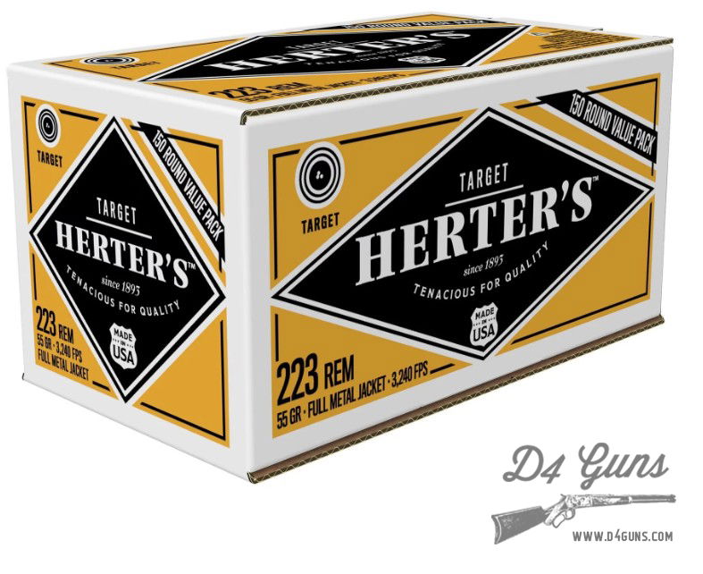 Herter′s Target .223 Rem 55gr FMJ 150 Rounds HRT223150 092229406091 ...