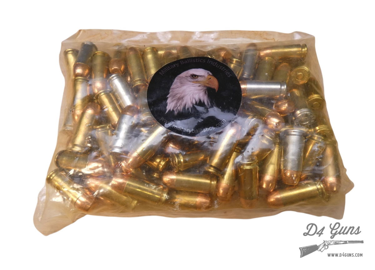 Military Ballistic Industries .40 S&W 180gr FMJ 100 Rounds MBI-47384 ...