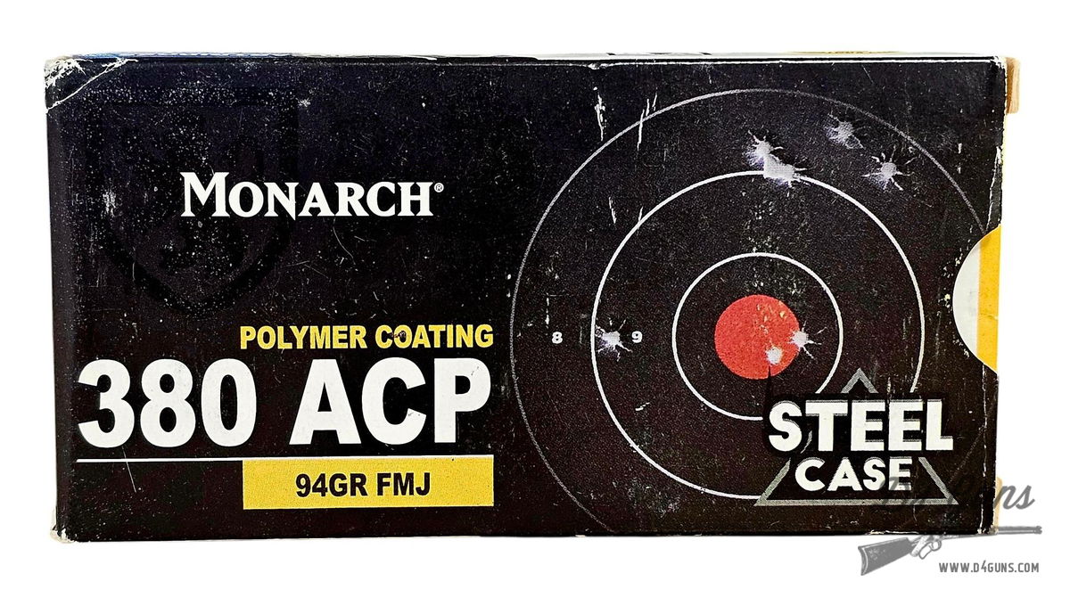 Monarch .380 Auto 94gr FMJ 50 Rounds FSMOAM4380 400196485344 | D4 Guns