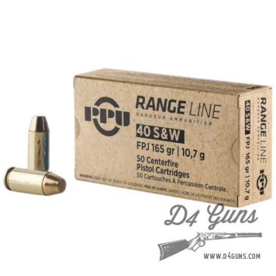 Prvi Partizan Range Line .40 S&W 165gr FPJ 50 Rounds PPR40165 | D4 Guns