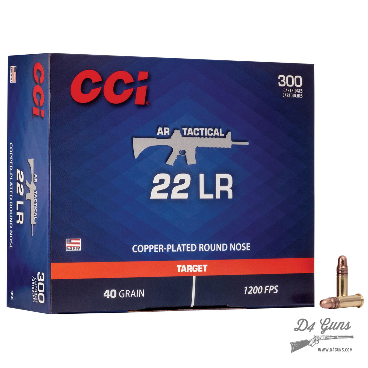 CCI AR Tactical .22LR 40gr CPRN 300 Rounds 956 076683009562 | D4 Guns