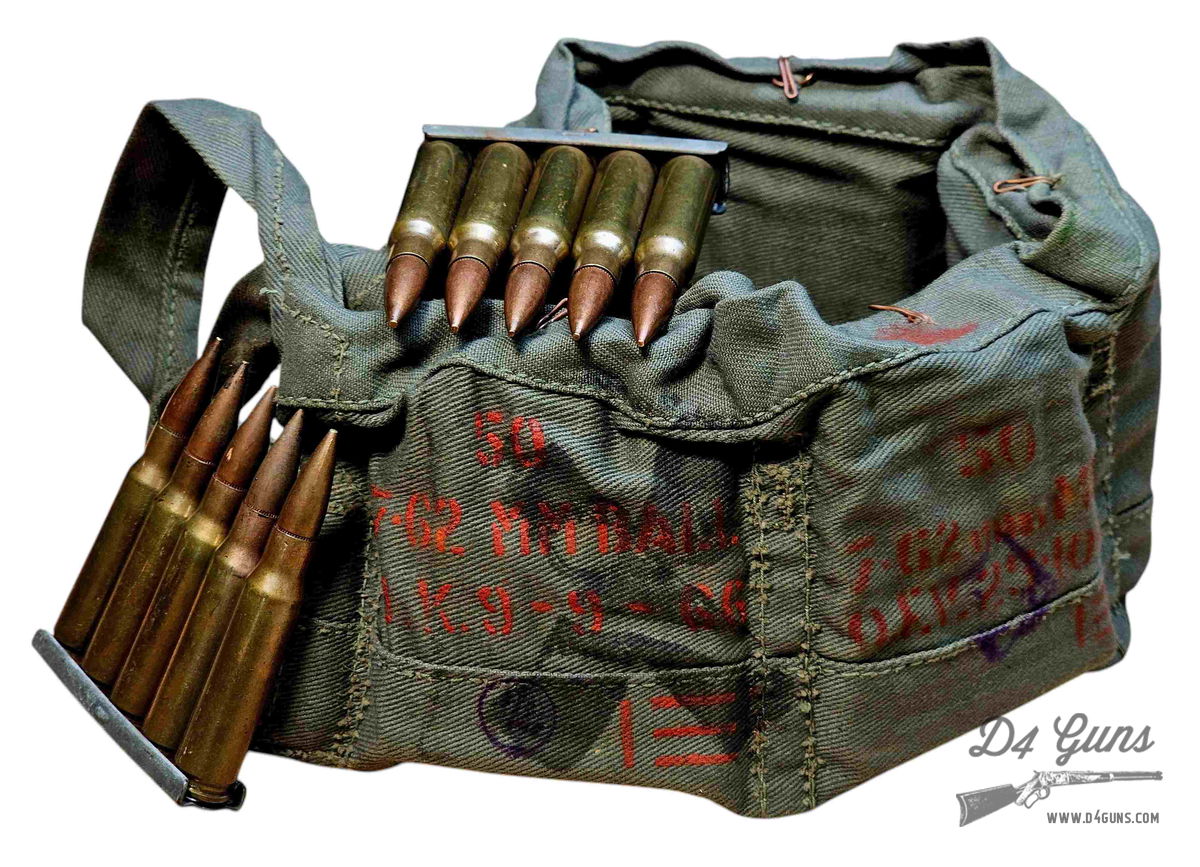 Surplus 7.62x51mm NATO 147gr M80 Ball FMJ 50 Rounds in Bandolier | D4 Guns