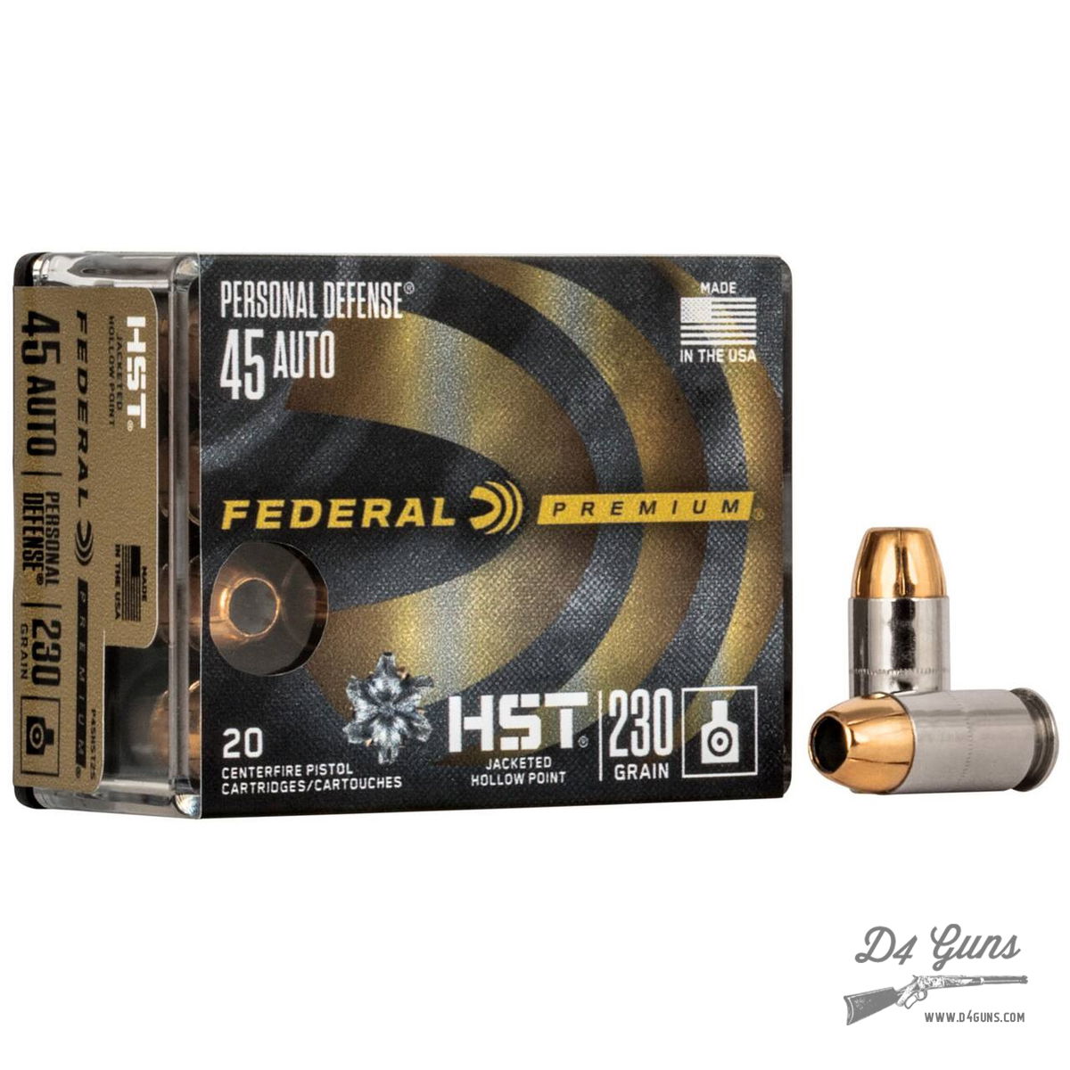 Federal Premium HST .45 ACP 230gr JHP 20 Rounds P45HST2S 029465063948 ...
