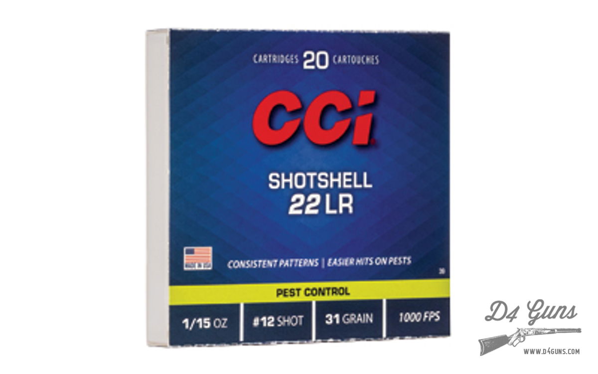 CCI Pest Control .22LR 31gr #12 Shotshell 20 Rounds 0039 076683000392 ...