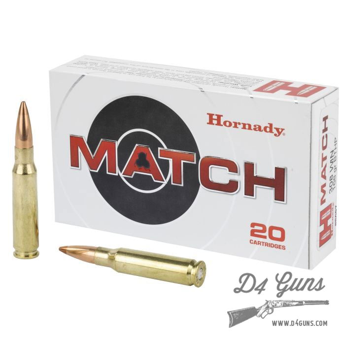 Hornady Match .308 Win 168gr BTHP Match 20 Rounds 8097 090255380972 ...