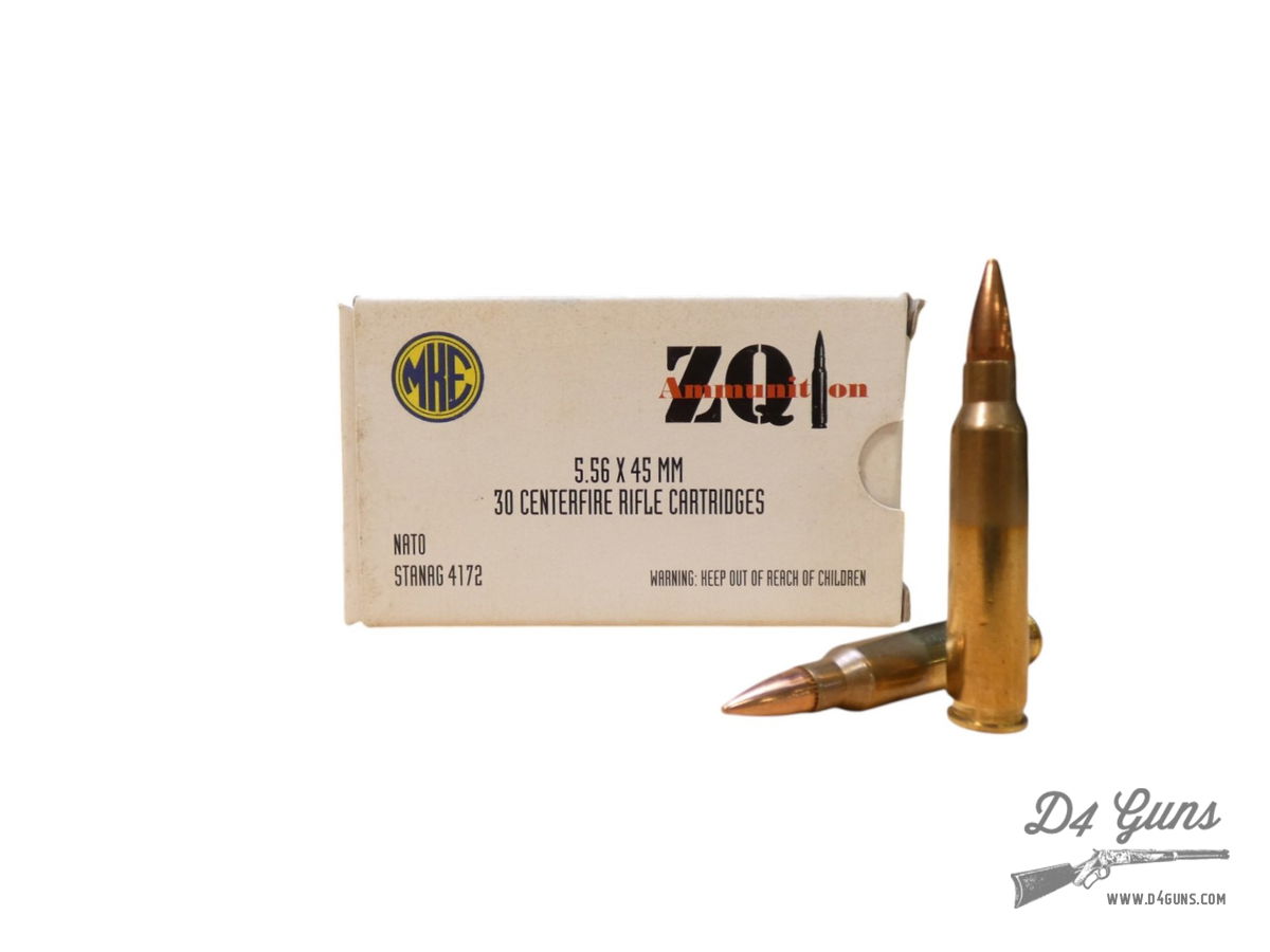 ZQI 5.56x45mm NATO 62gr FMJ 30 Rounds 850528005014 | D4 Guns