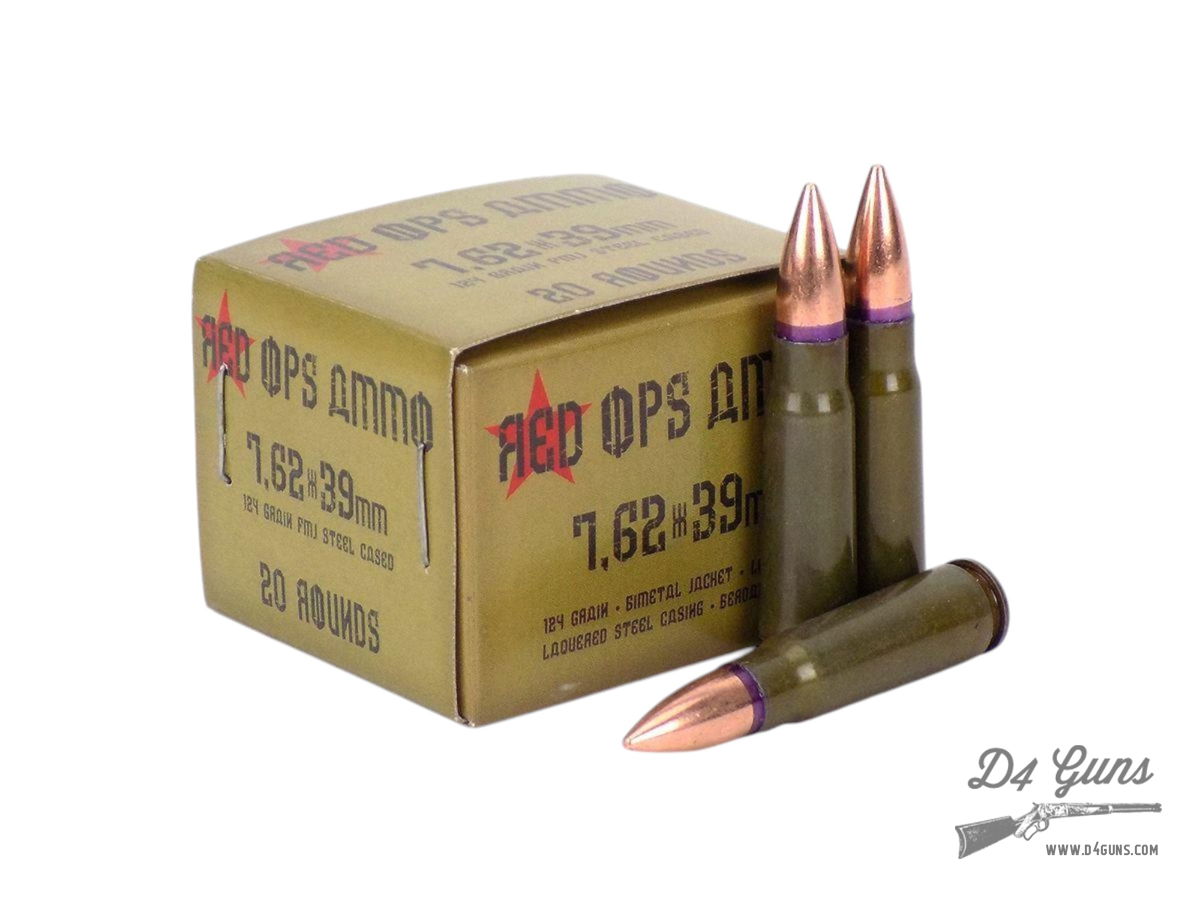 Red Ops Ammo 7.62x39mm 124gr FMJ 20 Rounds ROA76239124FMJ | D4 Guns