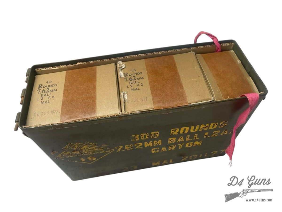 Malaysian Surplus 7.62x51mm 146gr FMJ M2A1 300 Rounds in Ammo Can ...