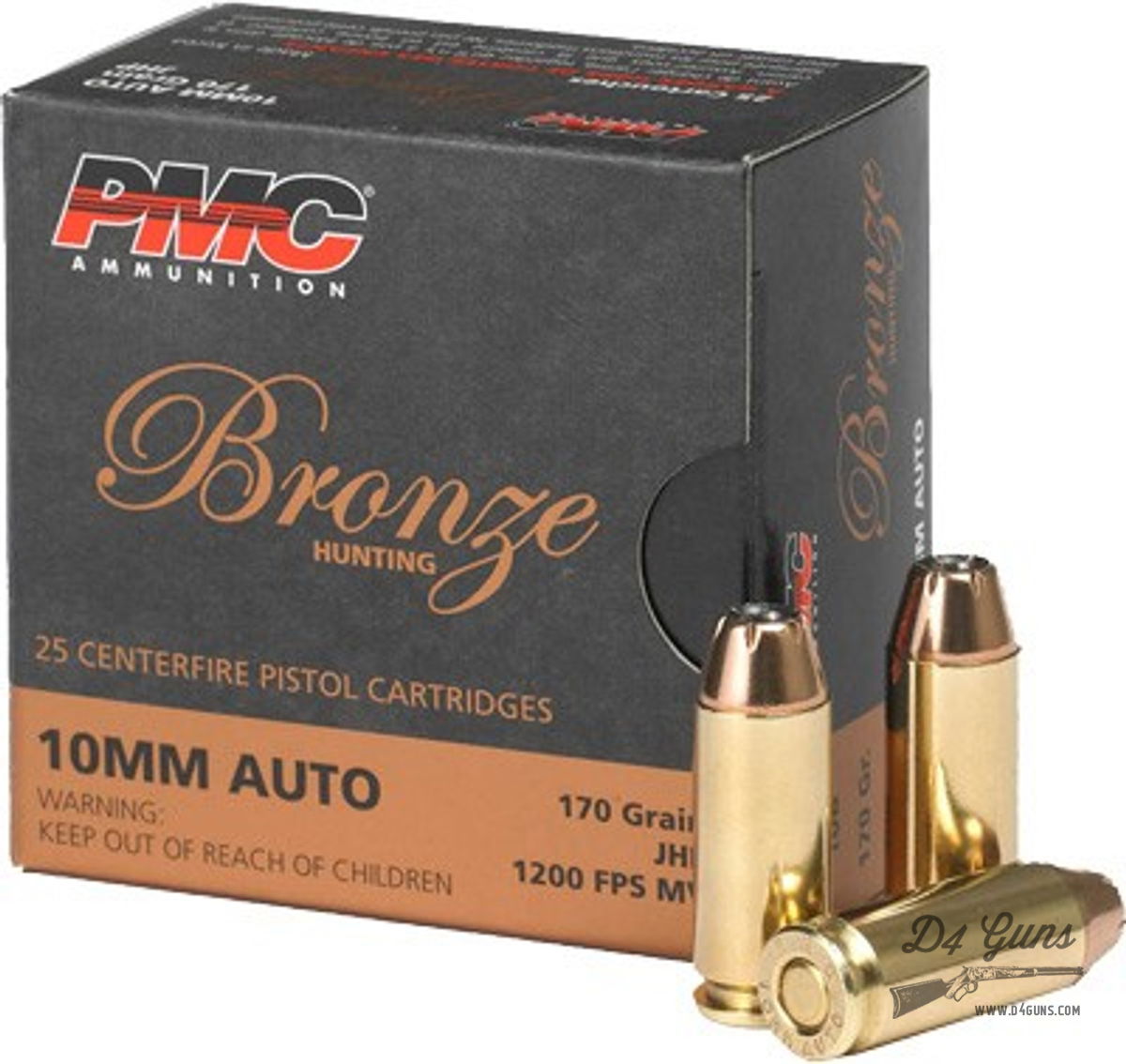 PMC Bronze 10mm Auto 170gr JHP 20 Rounds 10B 741569200011 | D4 Guns