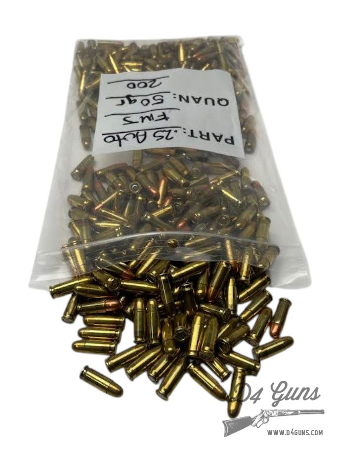 Plinker Pack .25 ACP 50gr FMJ 200 Rounds | D4 Guns