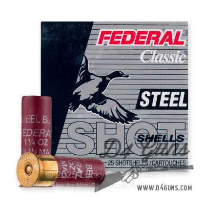 Federal Classic Steel 12 Gauge 3" BBB Shot 25 Rounds W149BBB ...