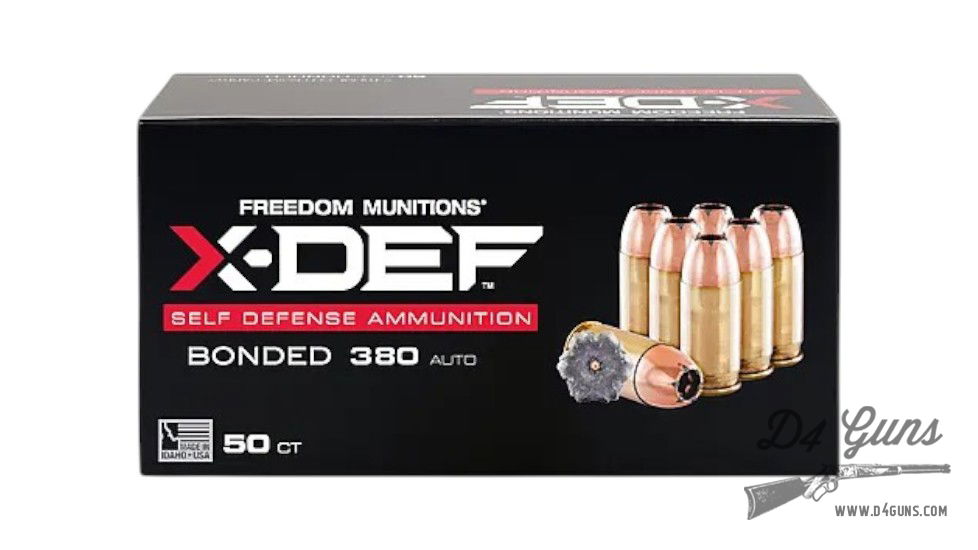 Freedom Munitions X-DEF .380 Auto 95Ggr HP 50 Rounds 781100776452 | D4 Guns