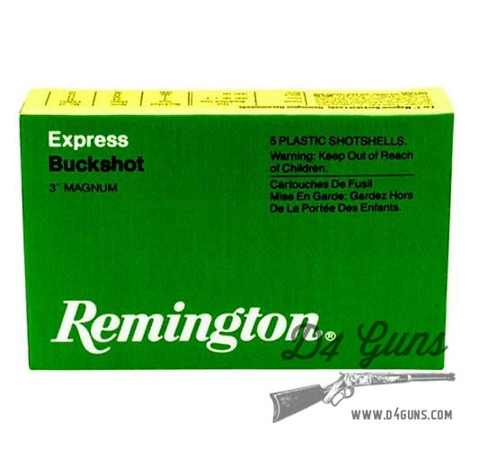 Remington Magnum Buckshot 12 Gauge 3" 000 Buck 5 Rounds 20408 ...